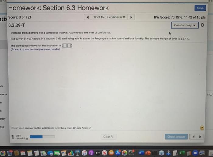 Solved Homework Section 6 3 Homework Save Score 0 Of 1 Pt
