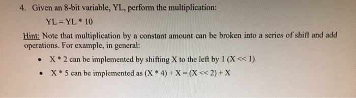 Solved Microprocessor questionGiven an 8-bit variable, YL, | Chegg.com