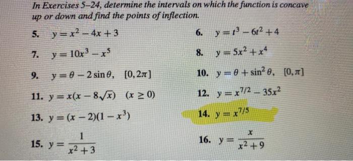 Solved In Exercises 5-24, determine the intervals on which | Chegg.com