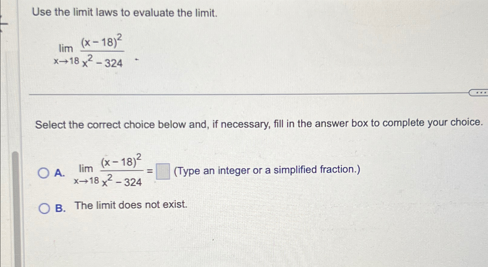 Solved Use the limit laws to evaluate the | Chegg.com