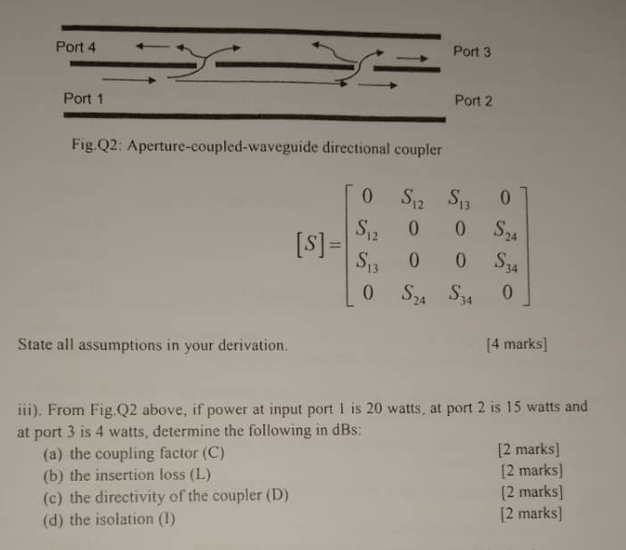 Solved Fig.Q2: Aperture-coupled-waveguide directional | Chegg.com