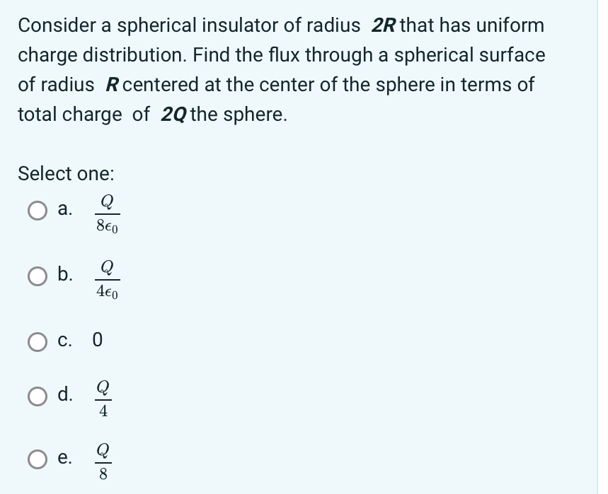 Solved Consider a spherical insulator of radius 2R ﻿that has | Chegg.com