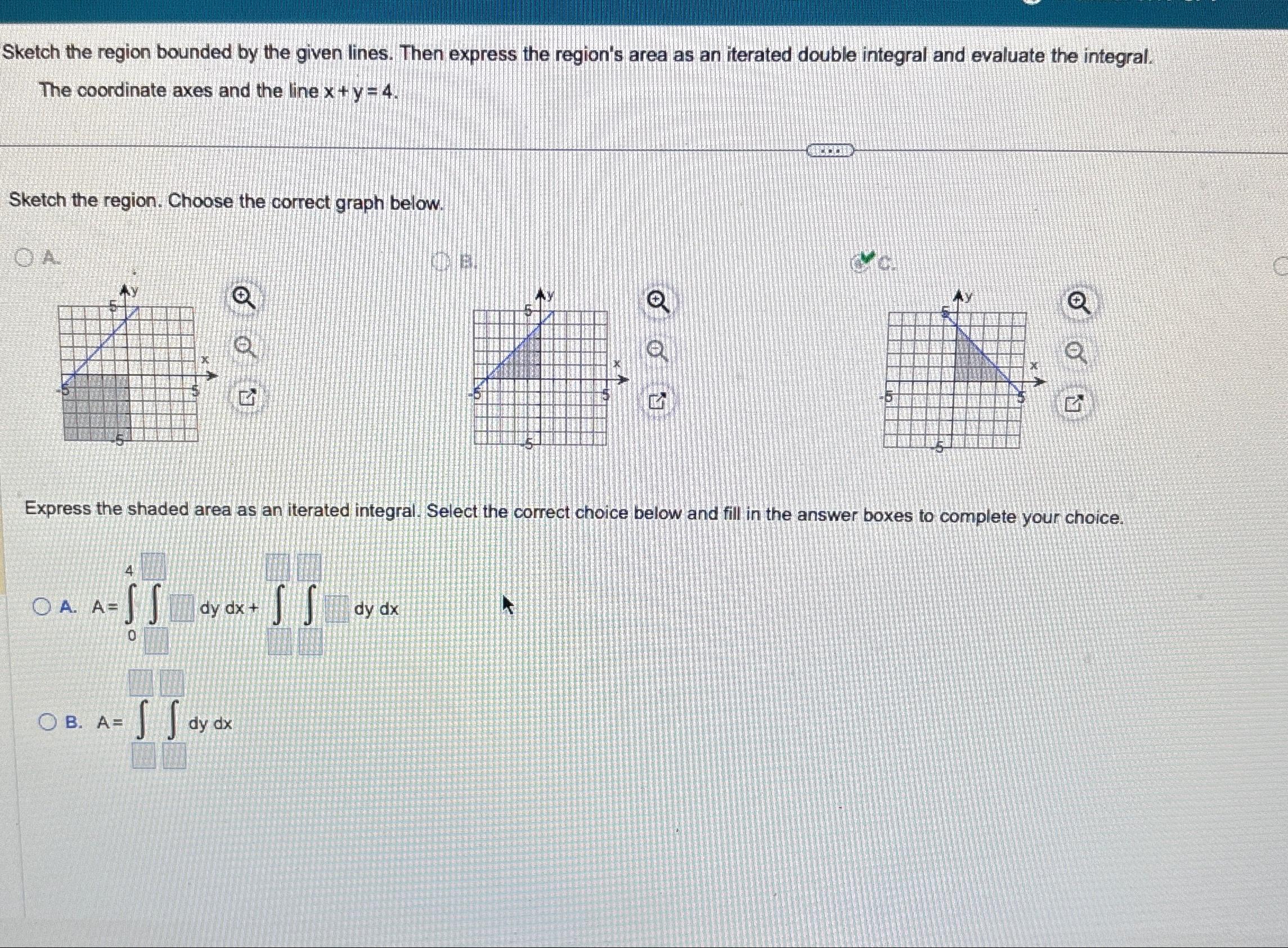 Solved Sketch the region bounded by the given lines. Then | Chegg.com