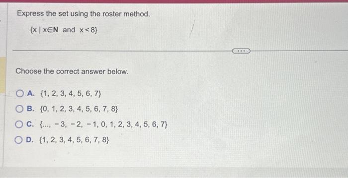 Solved Express the set using the roster method. {x|XEN and | Chegg.com