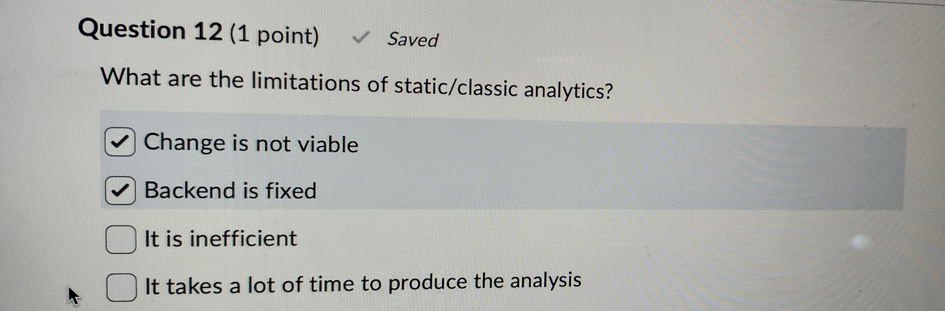 Solved Question 12 (1 ﻿point) ﻿SavedWhat are the | Chegg.com