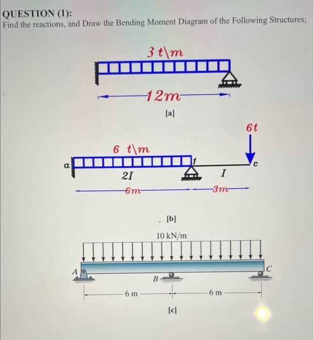 Solved QUESTION (1): Find the reactions, and Draw the | Chegg.com