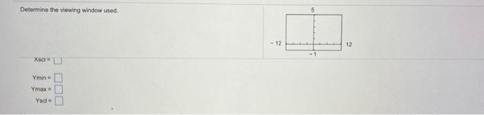Solved Determine the viewing window used. - 12 12 Xmin= Xmax | Chegg.com