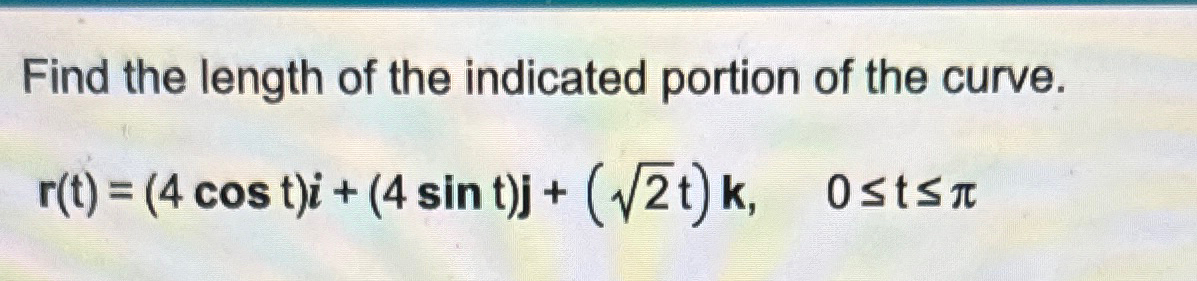 Solved Find the length of the indicated portion of the | Chegg.com