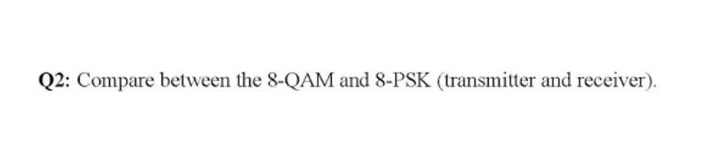 Solved Q2: Compare between the 8-QAM and 8-PSK (transmitter | Chegg.com