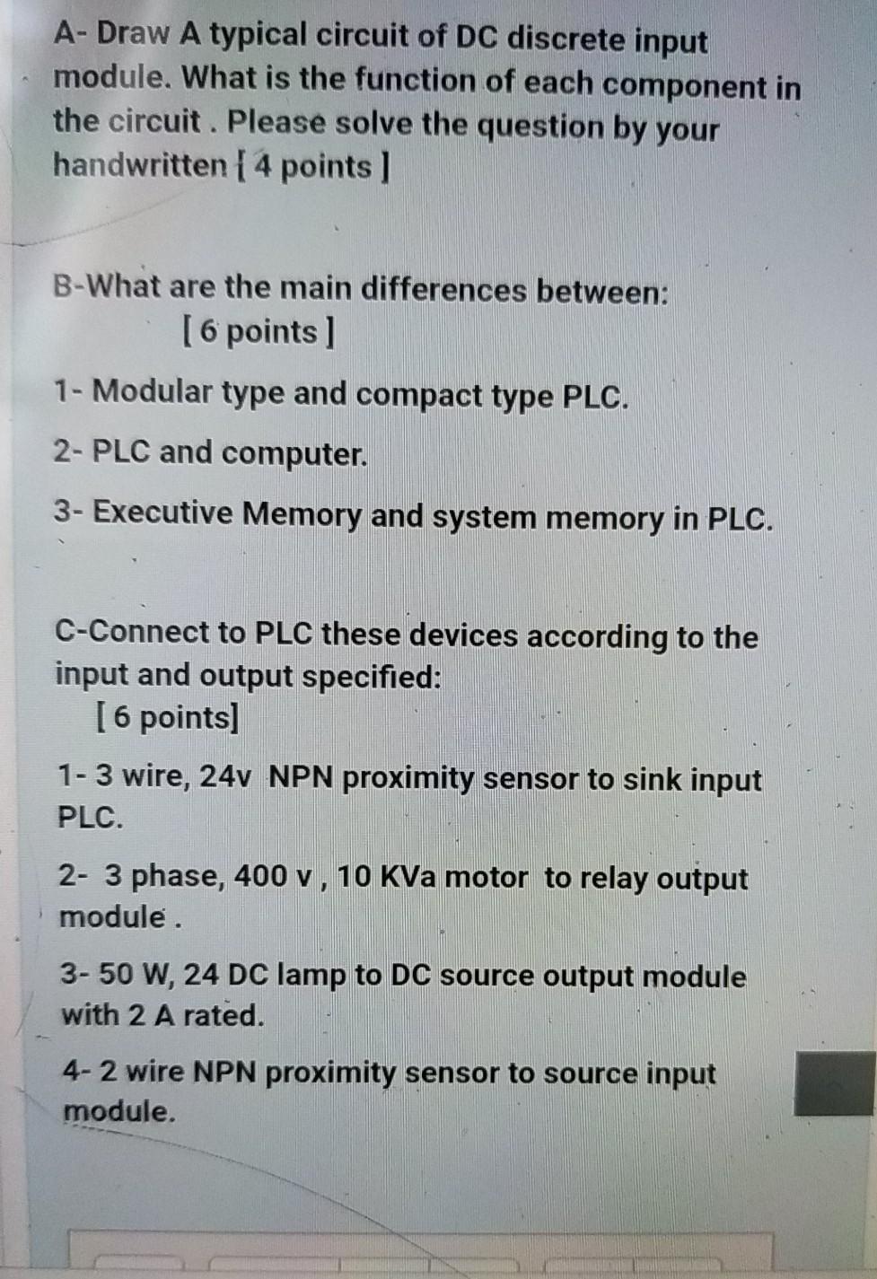 Solved A Draw A Typical Circuit Of Dc Discrete Input