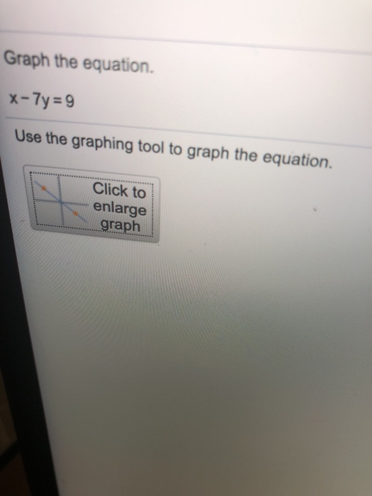 Solved Graph the equation. x-7y=9 Use the graphing tool to | Chegg.com