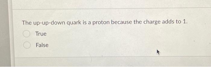 Solved The up-up-down quark is a proton because the charge | Chegg.com