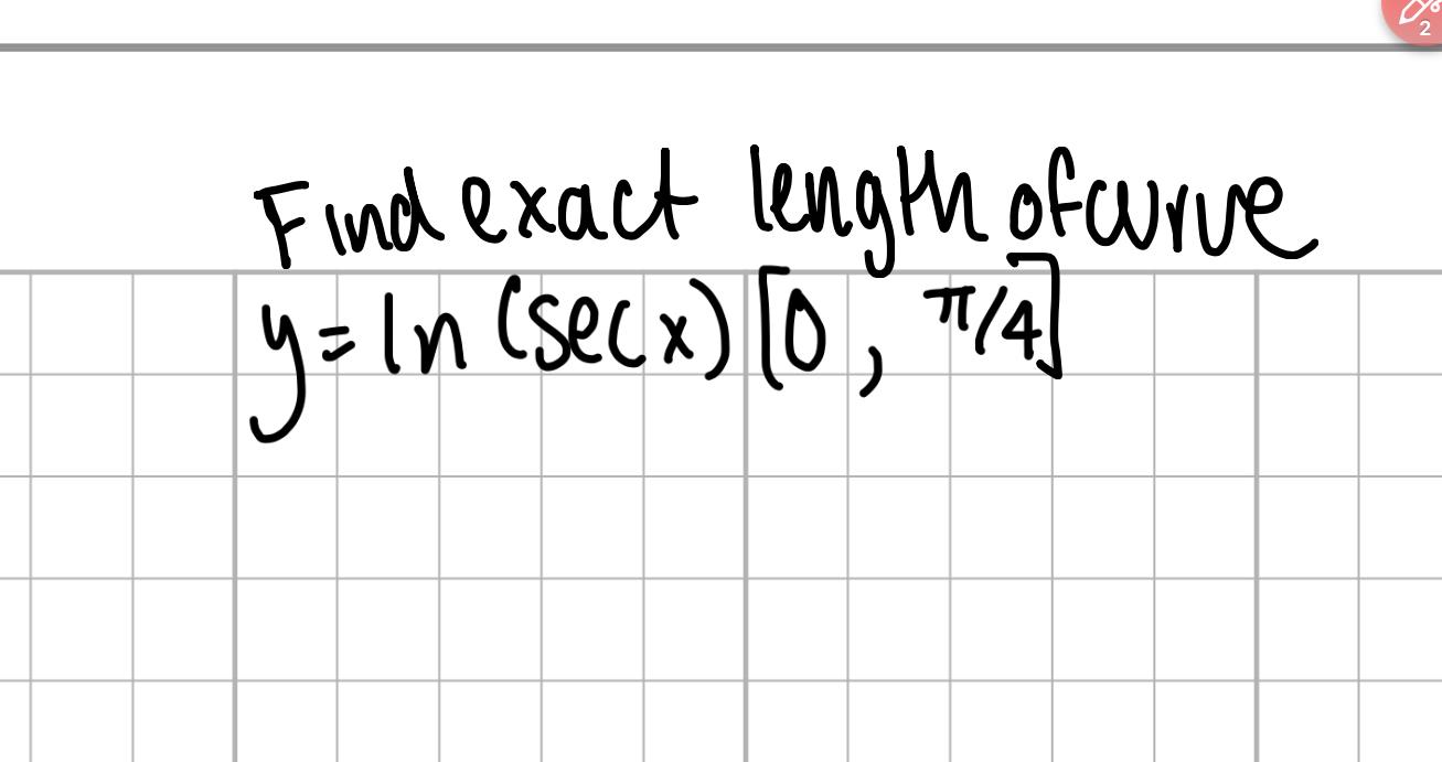 Solved Find exact length ofcurvey=ln(secx)[0,π4] | Chegg.com