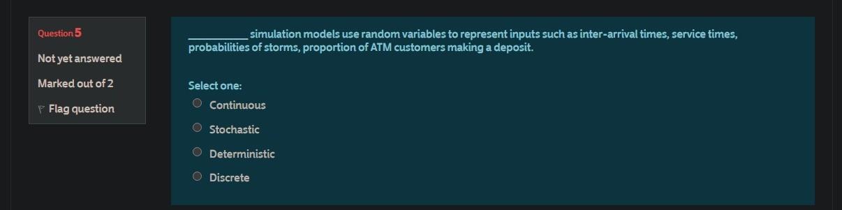Solved simulation models use random variables to represent | Chegg.com