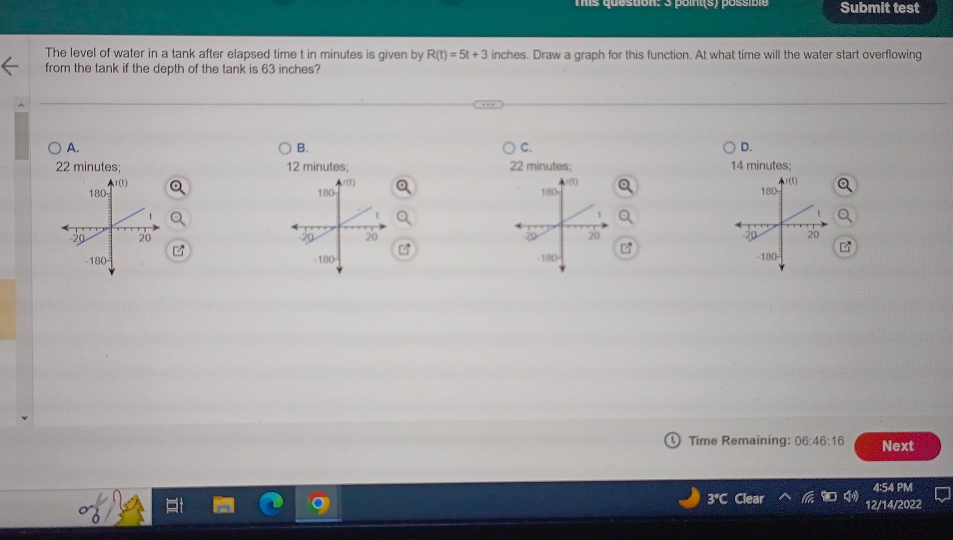 Solved The level of water in a tank after elapsed time t in | Chegg.com
