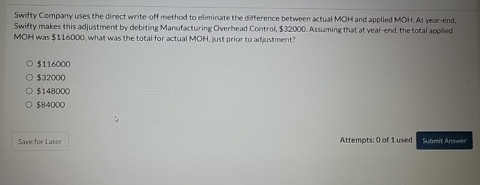 Solved Swifty Company uses the direct write-off method to | Chegg.com