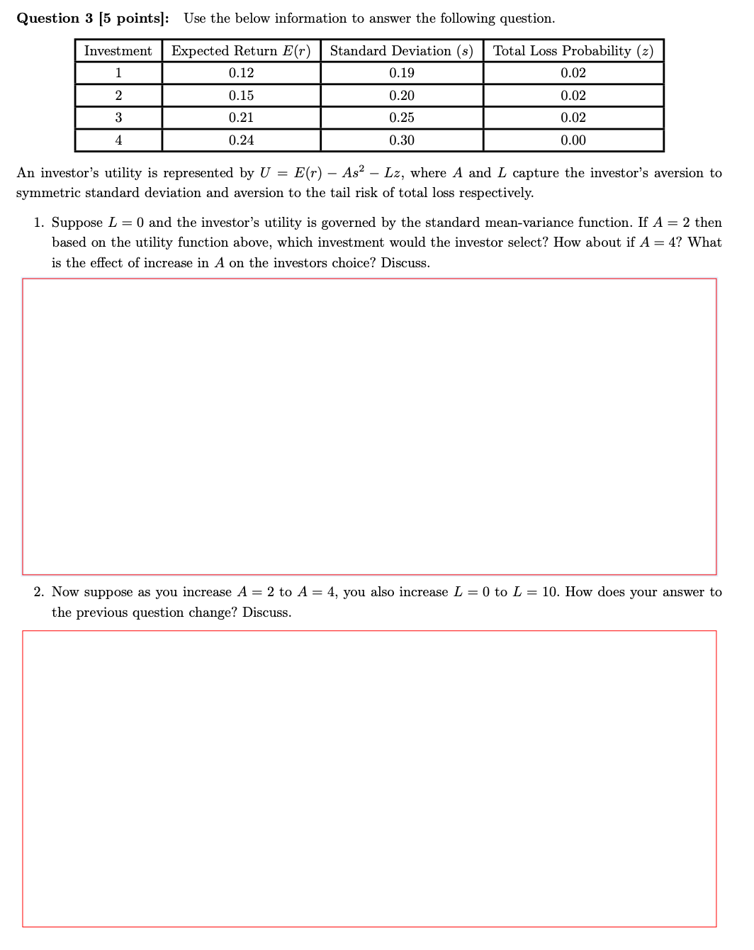 Solved Question 3 [5 ﻿points]: Use the below information to | Chegg.com
