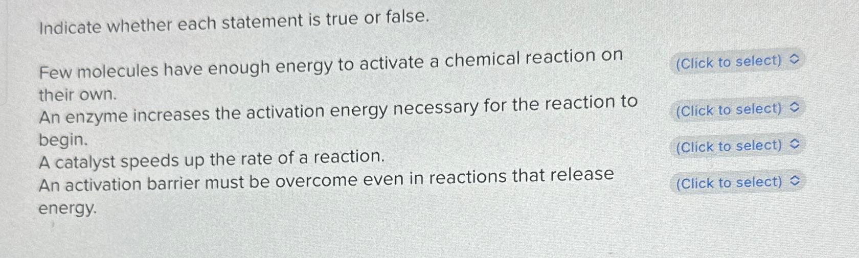 Solved Indicate whether each statement is true or | Chegg.com