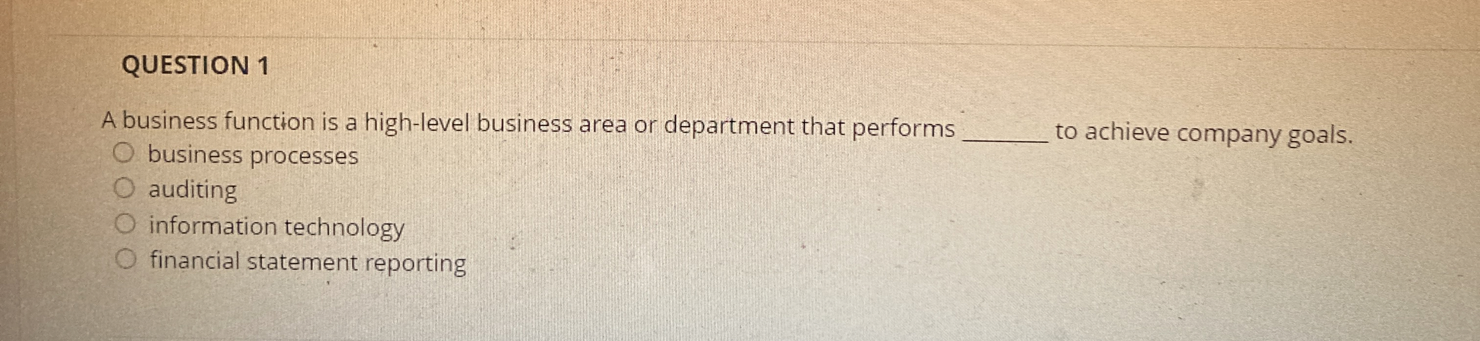 Solved QUESTION 1A business function is a high-level | Chegg.com
