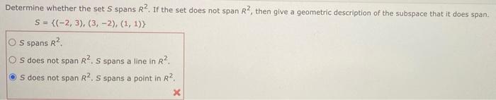 Solved Determine whether the set S spans R. If the set does | Chegg.com