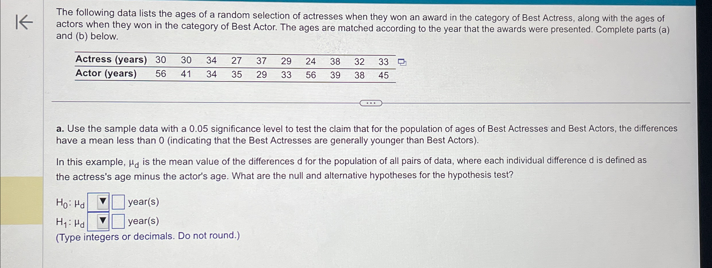 Solved The following data lists the ages of a random | Chegg.com