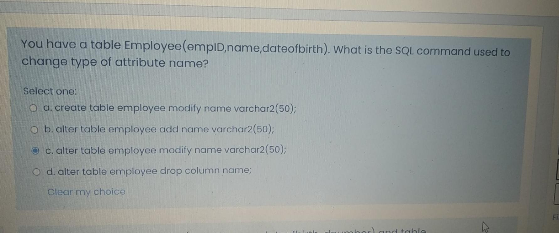 Solved You have a table Employee(empid, name,dateofbirth). | Chegg.com