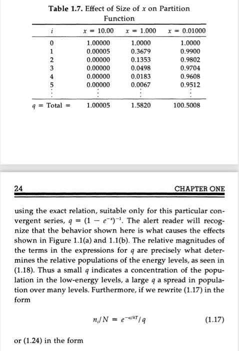 Solved 1.4. THE PARTICLE PARTITION FUNCTION The quantity q, | Chegg.com