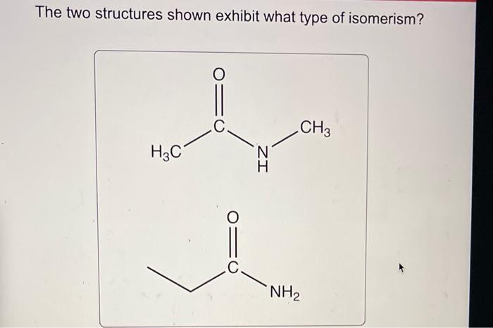 Solved The two structures shown exhibit what type of | Chegg.com