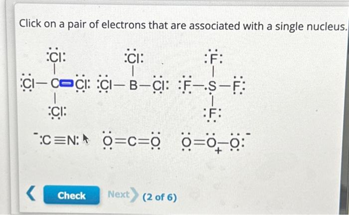 Solved Click on a pair of electrons that are associated with | Chegg.com