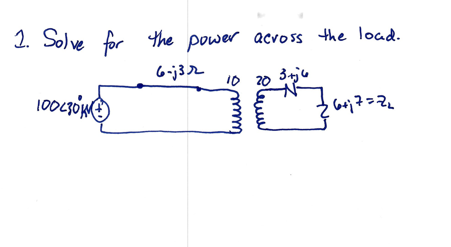 Solved Solve for the power across the load. | Chegg.com