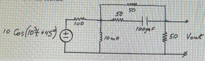 Solved find time domain output response of a given circuit. | Chegg.com