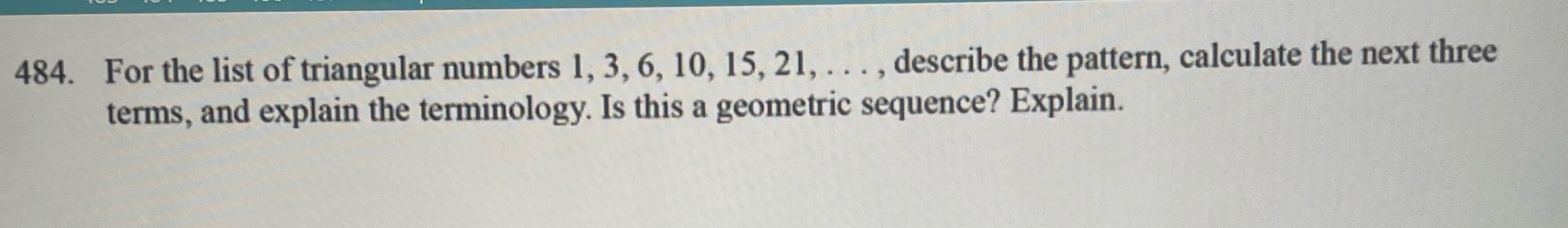 Solved For the list of triangular numbers | Chegg.com