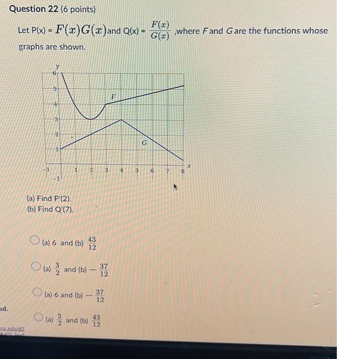 Solved Let P(x)=F(x)G(x) and Q(x)=G(x)F(x), where F and G | Chegg.com