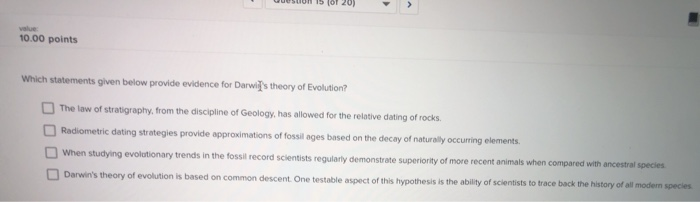 Solved which statements given below provide evidence for | Chegg.com