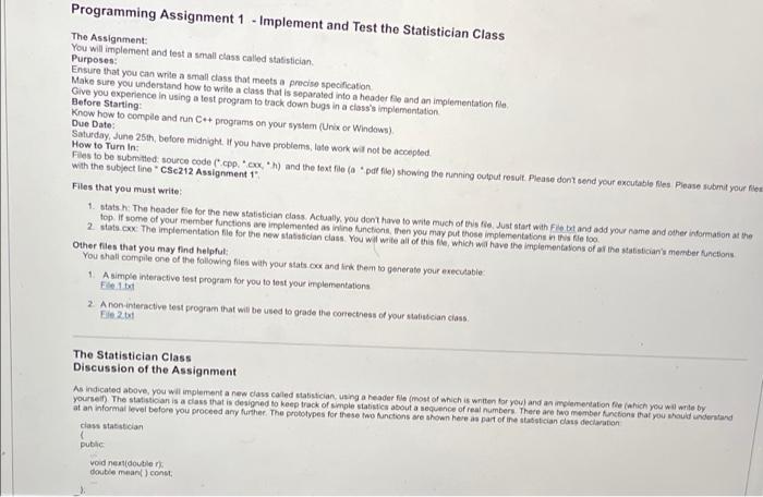Solved Programming Assignment 1 Implement And Test The