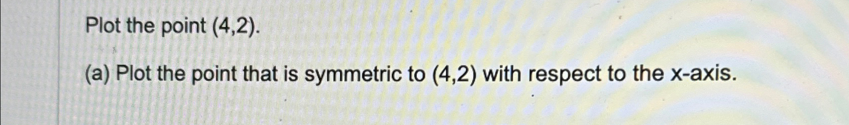 Solved Plot the point (4,2).(a) ﻿Plot the point that is | Chegg.com