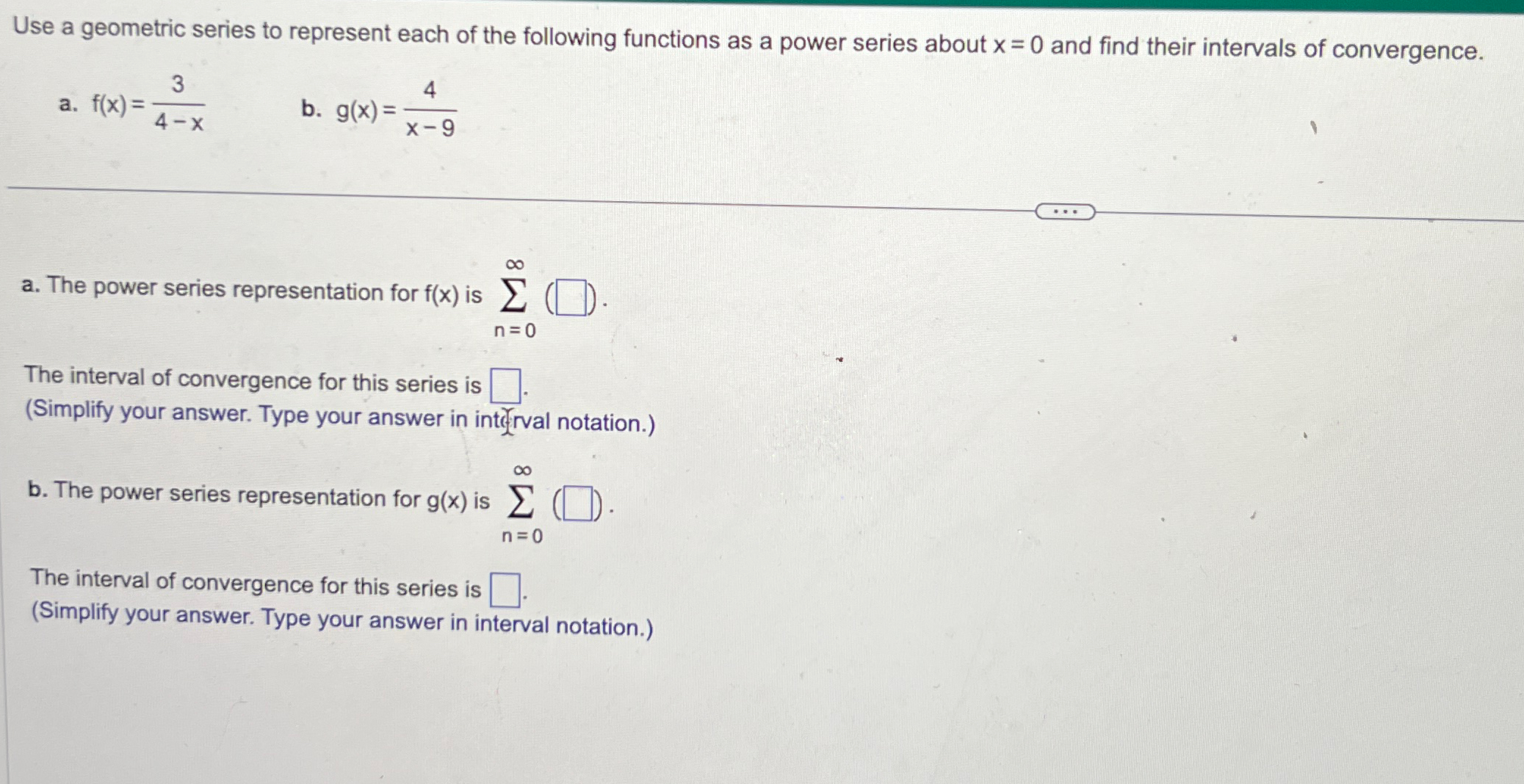 Solved Use a geometric series to represent each of the | Chegg.com