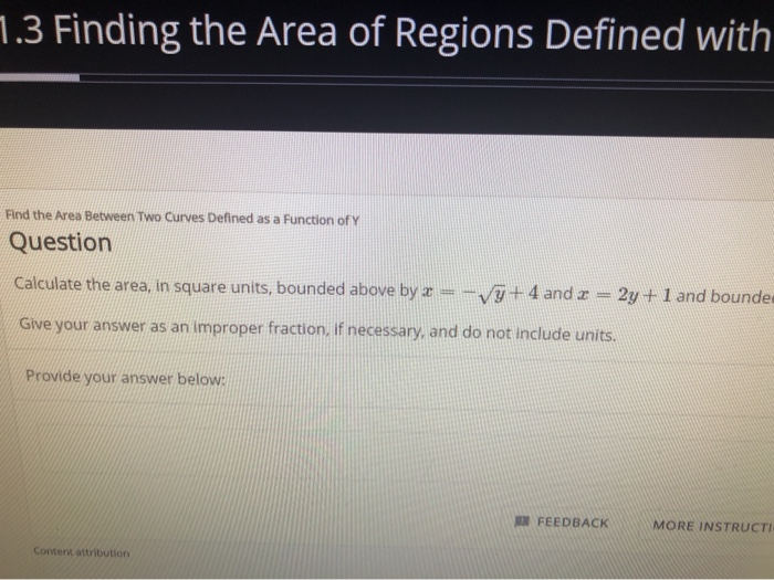 Solved 1.3 Finding the Area of Regions Defined with Find the | Chegg.com
