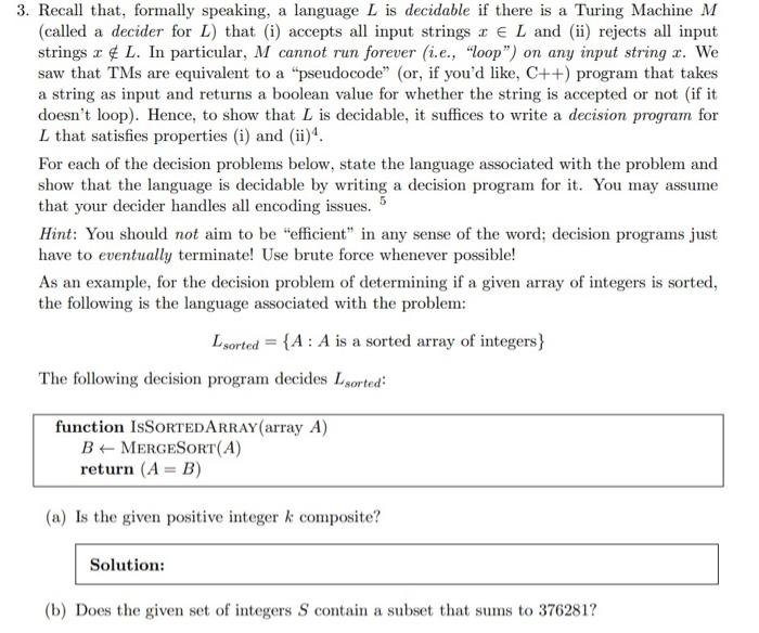Solved Recall that, formally speaking, a language L is | Chegg.com