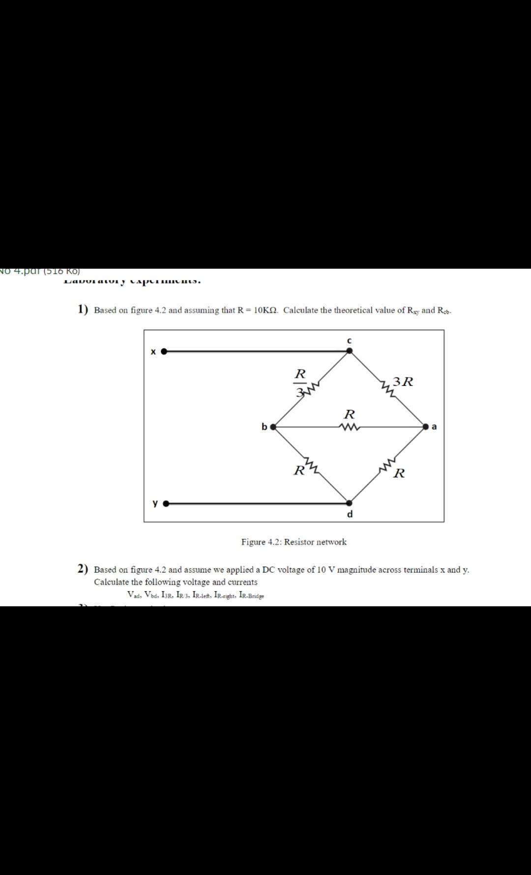 Solved 1) Based on figure 4.2 and assuming that R=10 KΩ. | Chegg.com