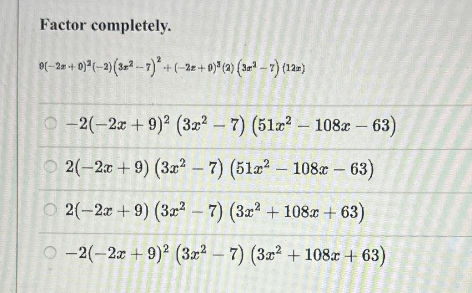 Solved Factor | Chegg.com