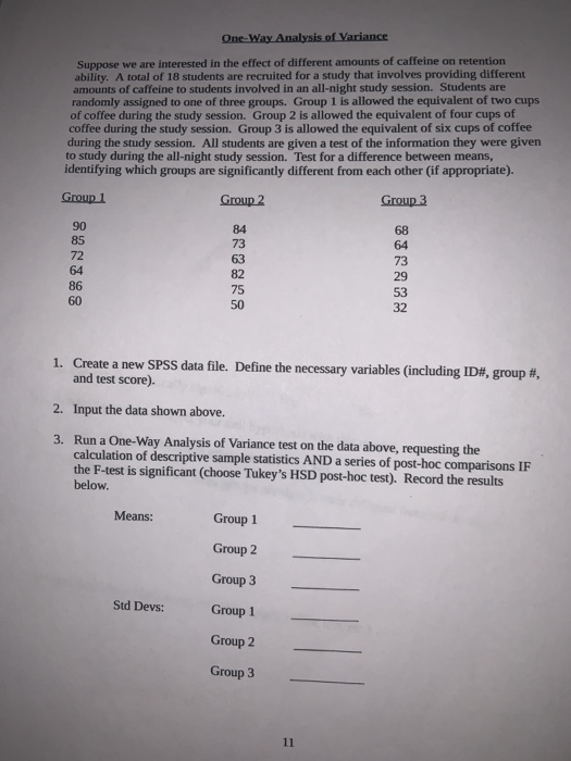 Solved One-Way Analysis of Variance Suppose we are | Chegg.com
