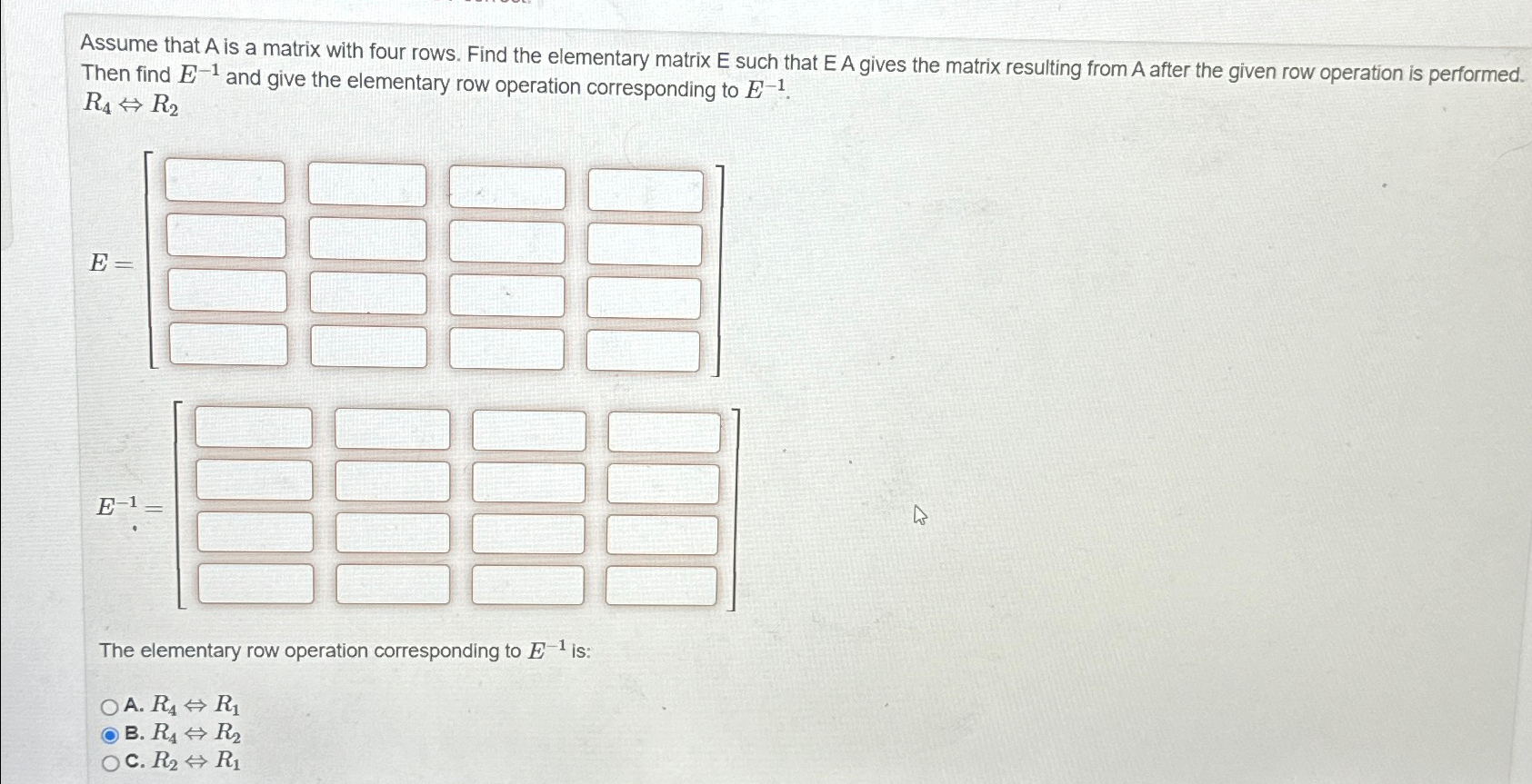 Solved Assume that A ﻿is a matrix with four rows. Find the | Chegg.com