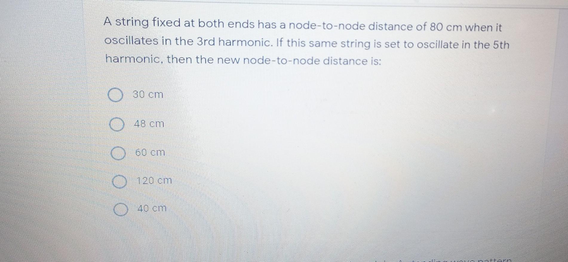 Solved A string fixed at both ends has a node-to-node | Chegg.com