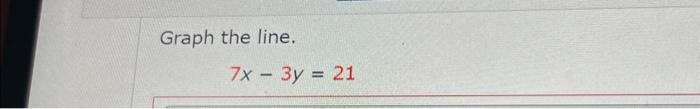 Solved Graph the line. 7x−3y=21 | Chegg.com