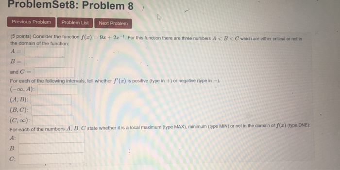 Solved Problem Set8: Problem 8 Previous Problem Problem List | Chegg.com