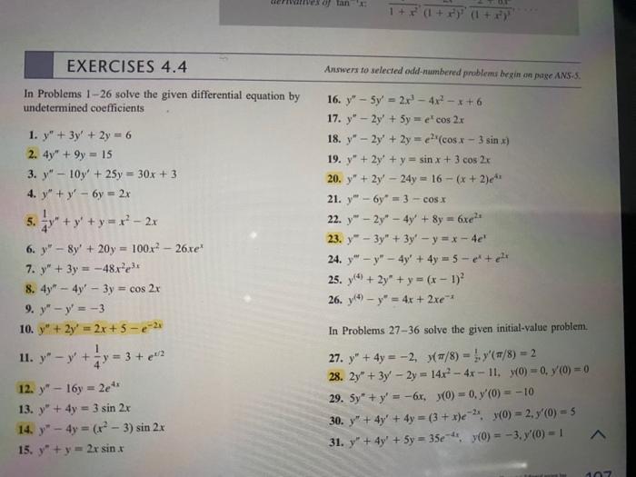 Solved EXERCISES 4.4 Asswers to selected odd-numbered | Chegg.com