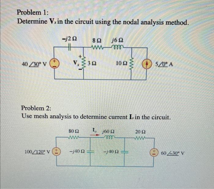 Solved Problem 1: Determine Vx in the circuit using the | Chegg.com