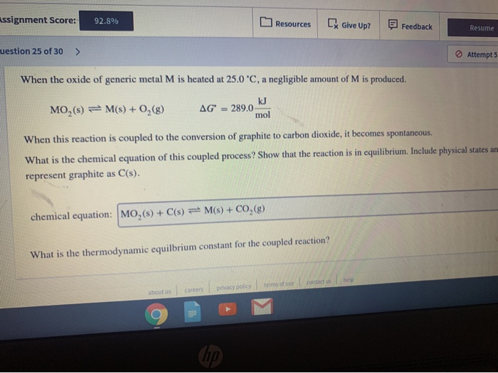 Solved Assignment Score: 92.8% Resources Ex Give Up? | Chegg.com