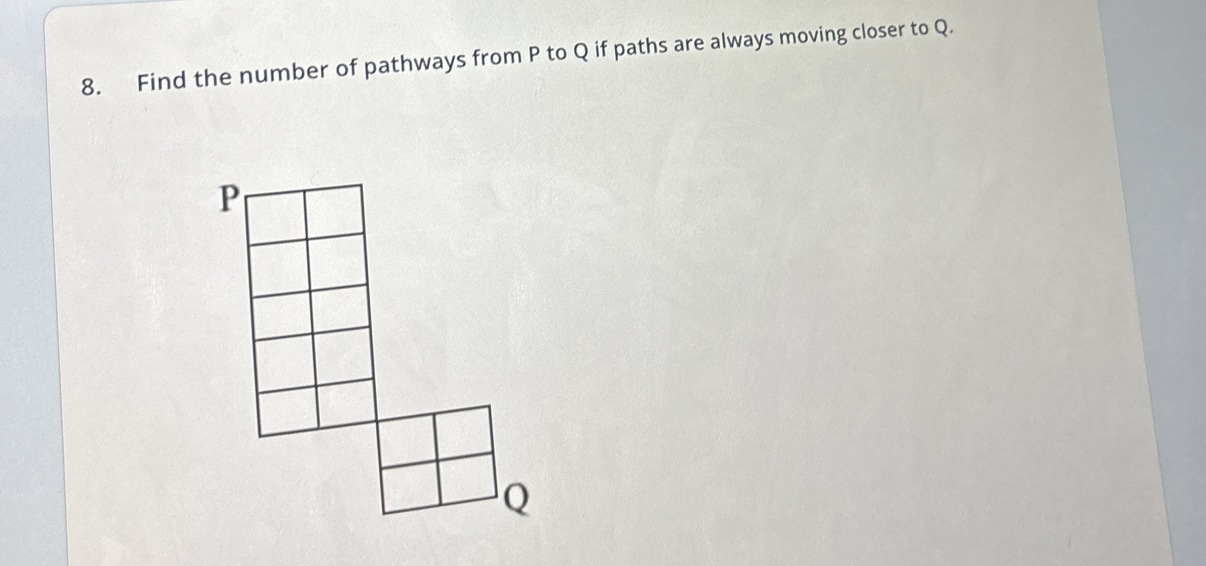 Solved Find the number of pathways from P ﻿to Q ﻿if paths | Chegg.com